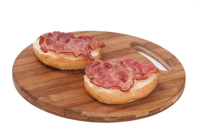 Two Sandwiches with Fried Ham Stock Photo - Image of meat, butcher ...