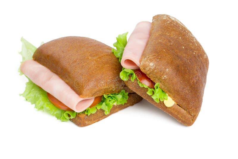Two Long Delicious Sandwiches Stock Image - Image of meal, dinner: 12450769