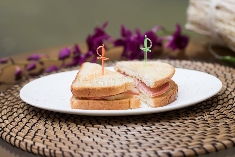 Two Sandwiches on the Plate. White Bread. Meal, Dinner Stock Photo ...