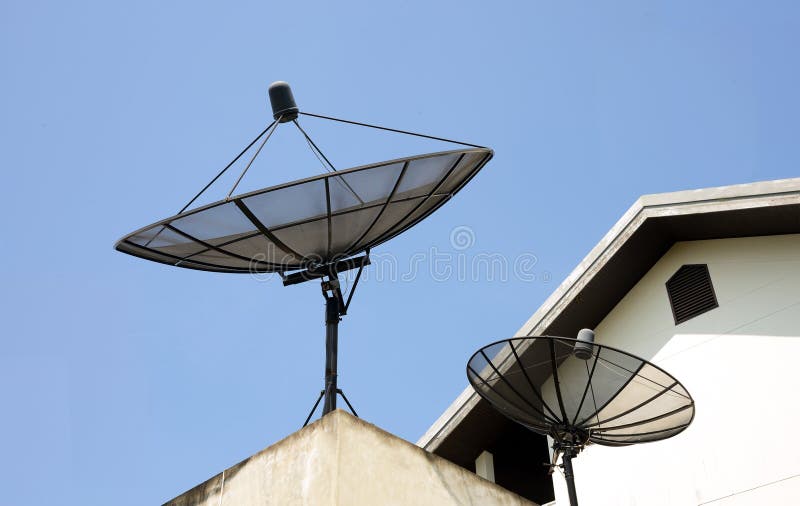 Two satellites stock photo. Image of system, blue, receive - 30070834