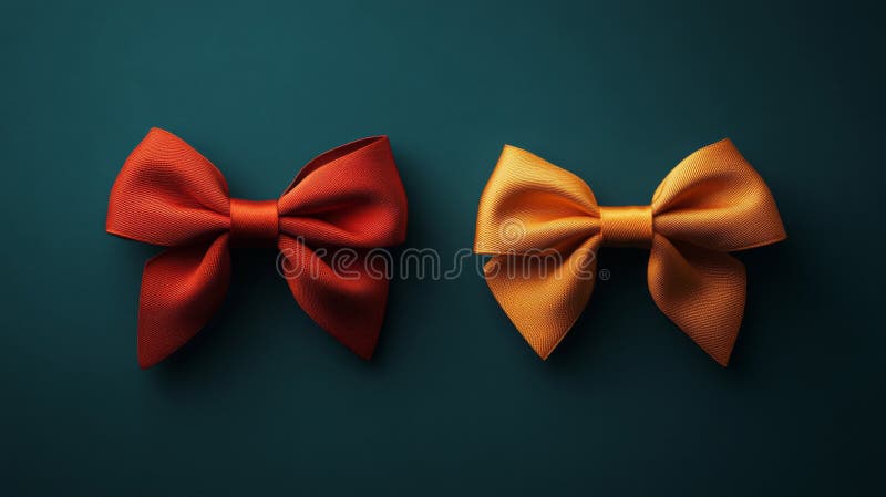 Two Satin Bows in Orange and Gold Hues Stock Illustration ...