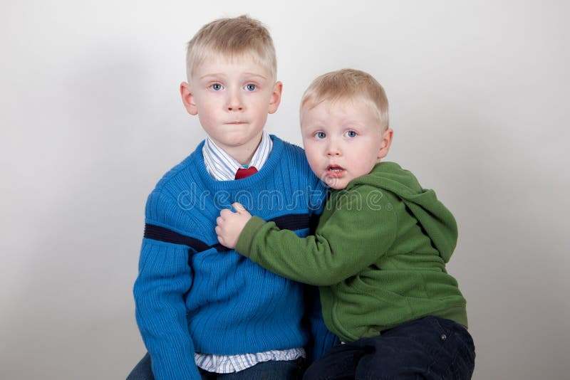 Two scared young boys stock photo. Image of nervous, friends - 48989682