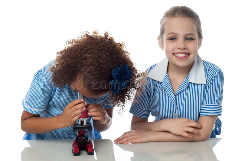 Two School Kids Doing Research Stock Photo - Image of looking ...