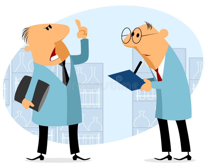 Two scientist talking stock vector. Illustration of professional - 73750244