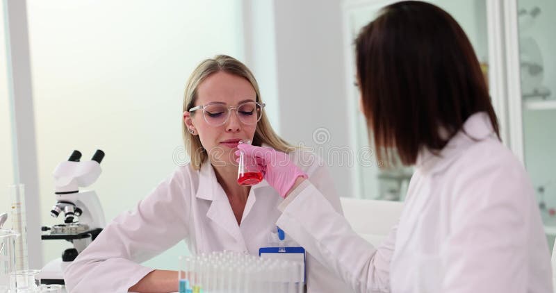 Two Scientists are Working Together in a Laboratory, and is Unpleasant ...