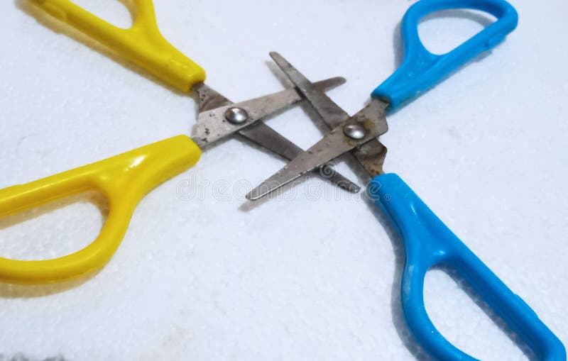 Two scissors good stock image. Image of good, lego, yellow - 271508807