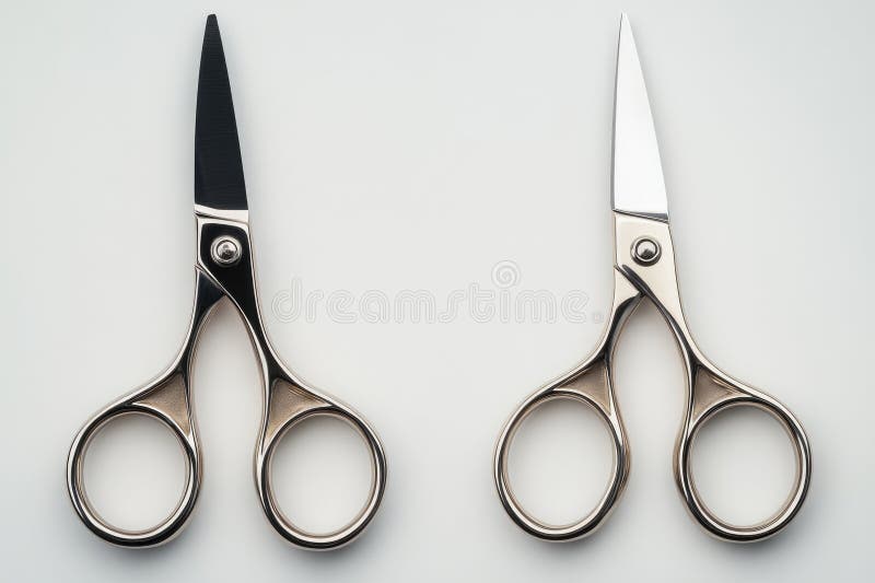 Two Scissors Placed Side by Side Stock Photo - Image of cutlery, side ...