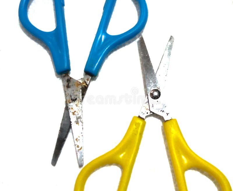 Two Scissors stock image. Image of scissors, yellow - 270639041