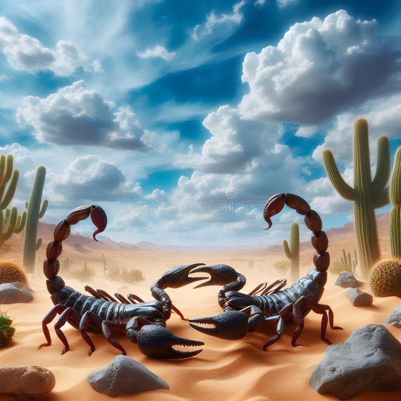 Two scorpions fighting stock illustration. Illustration of mythology ...