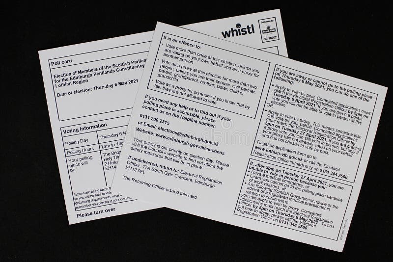 Two Scottish Election Poll Cards Editorial Image - Image of election ...