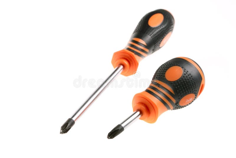 Two screwdrivers stock image. Image of macro, white, diagonal - 14674489