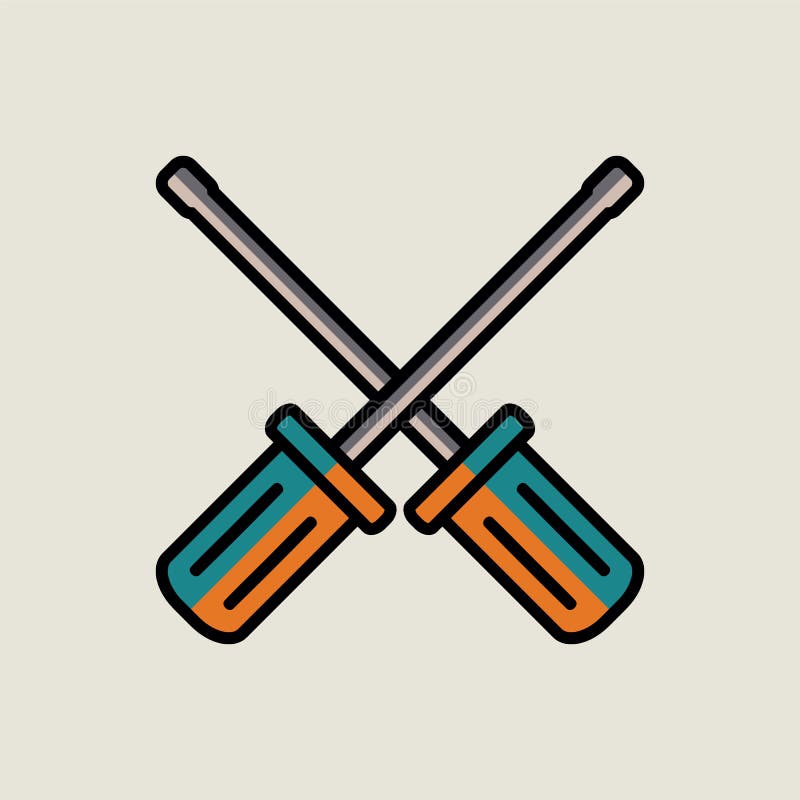 Two screwdrivers. stock vector. Illustration of screwdriver - 50511192