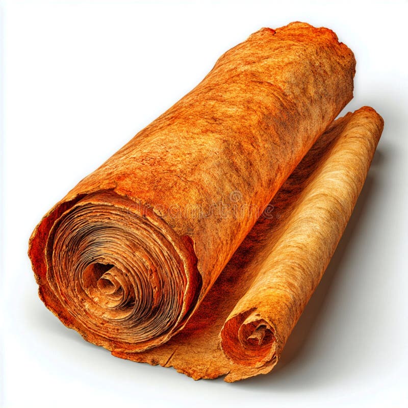 Two Scrolls of Parchment Unrolled on a Plain Background Stock ...