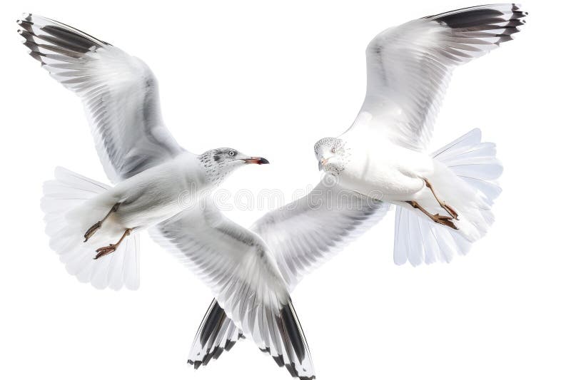 Two Seagulls Flying in the Sky, Suitable for Nature and Wildlife Themes ...