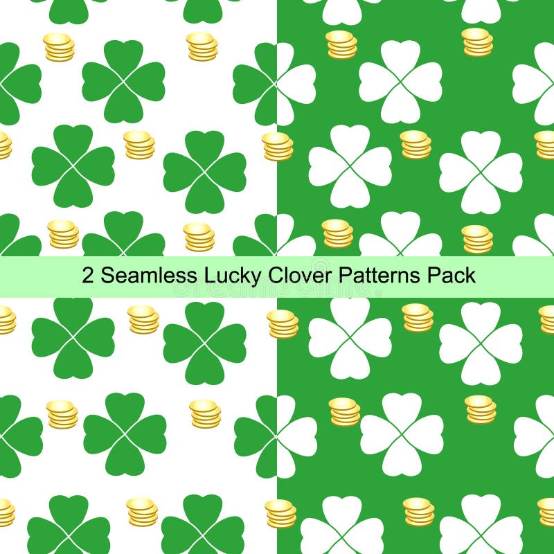 Seamless Lucky Shamrock Embroidery Pattern Stock Vector - Illustration ...