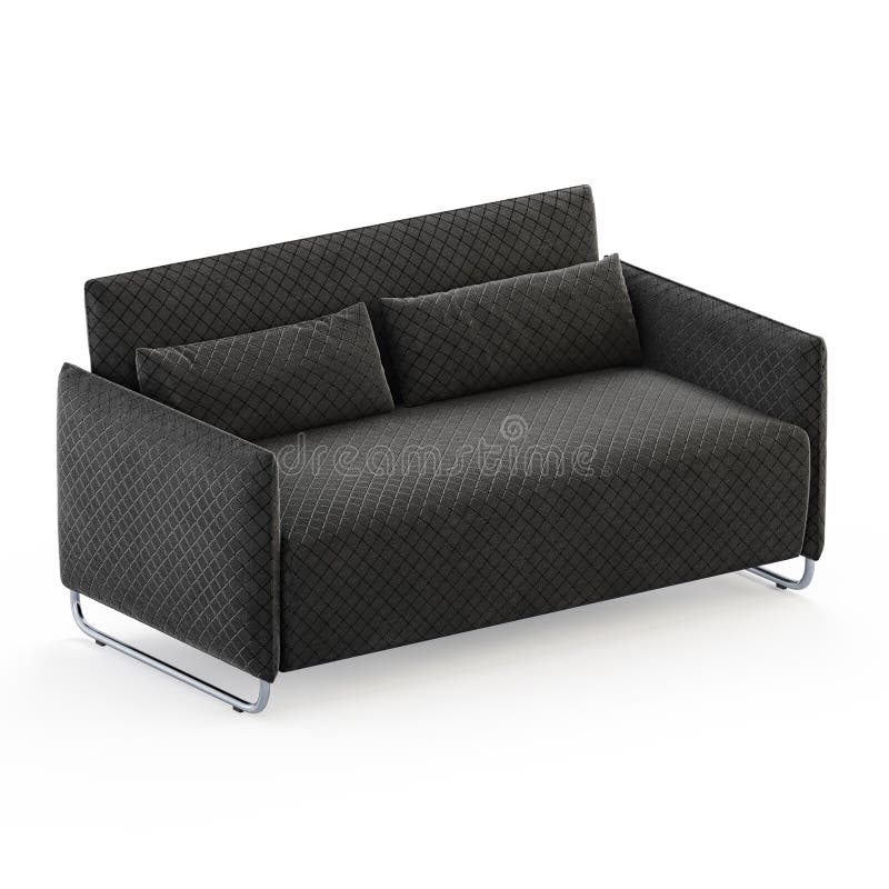 Two-seater Sofa with Pillows on a White Background Top View 3d Stock ...