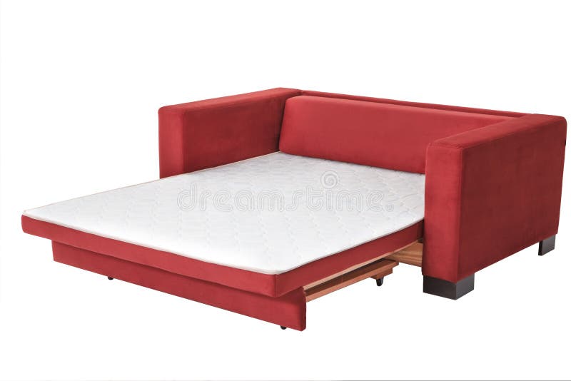 Two Seats Cozy Red Sofa Bed Stock Photos - Free & Royalty-Free Stock ...