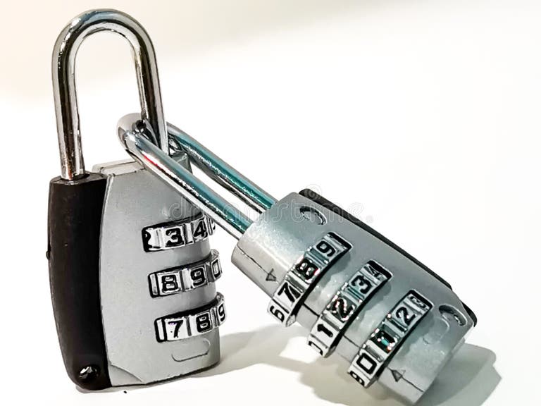 Two secured padlock stock photo. Image of secured, numbering - 188429368
