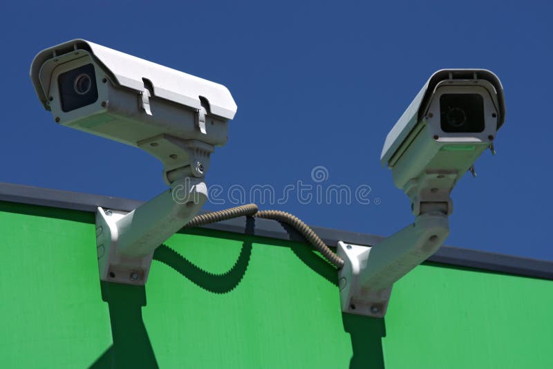 Two security cameras stock photo. Image of intelligence - 16565936