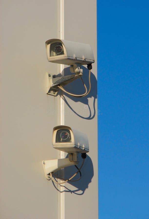 Two security cameras stock image. Image of instrument - 3433305