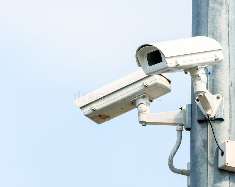 Two Security Cameras, CCTV Camera Stock Photo - Image of control ...