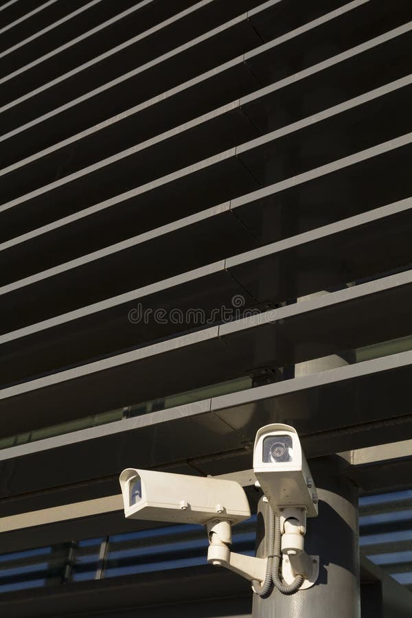 Two security cameras stock photo. Image of slats, cctv - 52291772