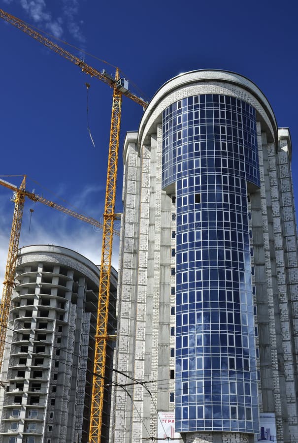 Two Semi-circular High-rise Building Stock Image - Image of engineering ...