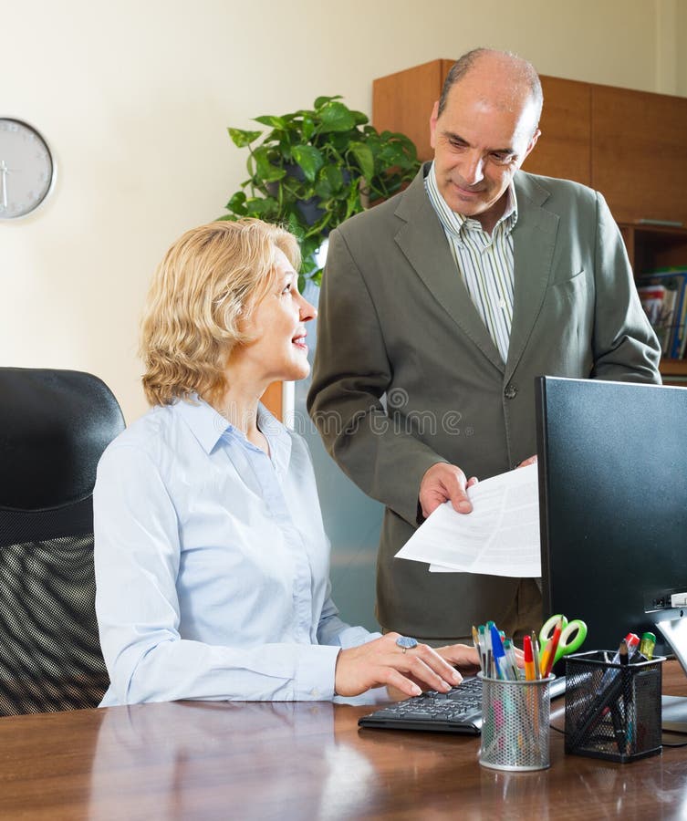 Two Senior Colleagues in Office Stock Photo - Image of consultant, aged ...