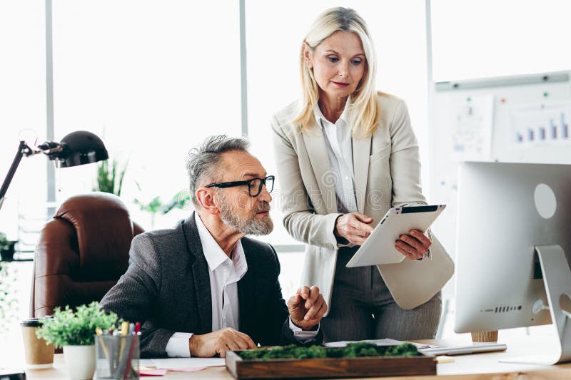 Professional Colleagues Discussing Business Strategies in a Modern ...