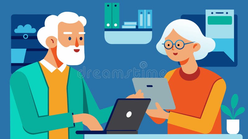 Two Seniors Team Up To Troubleshoot a Technical Issue on Their Devices ...