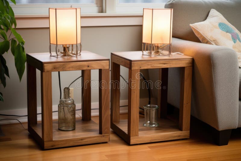 Two Separate End Tables, Once Part of a Nest of Tables Stock Photo ...