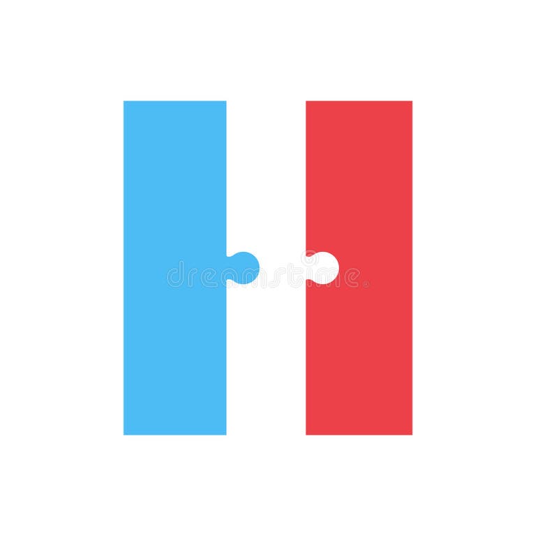 Two Separate Rectangular Puzzle Pieces. Stock Illustration ...