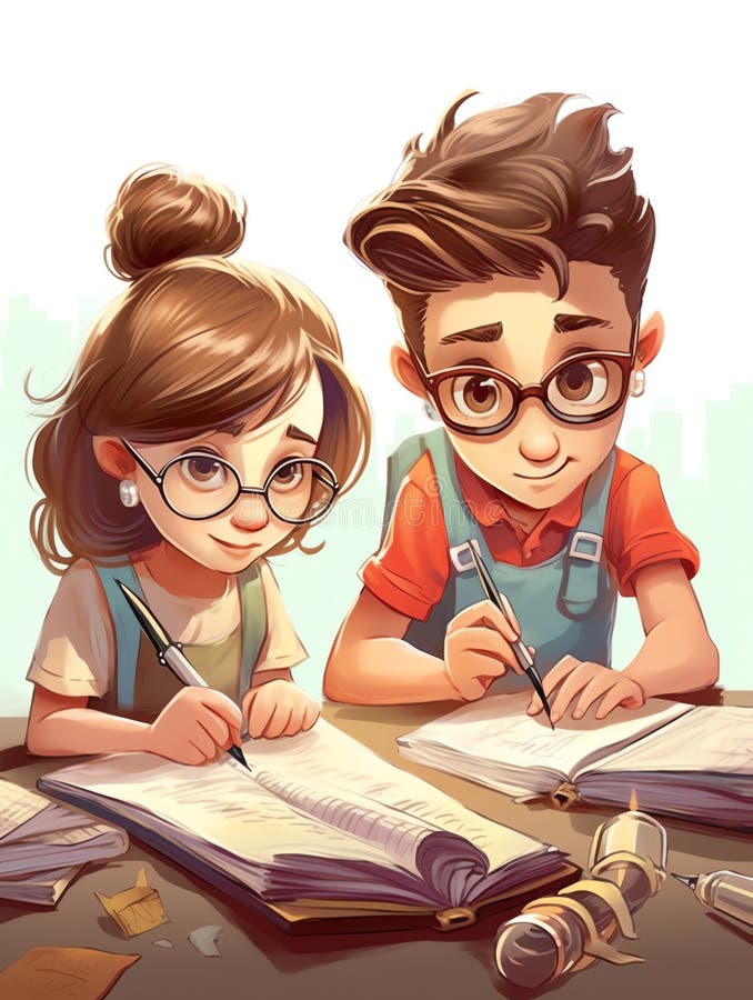 Two_serious_students_doing_homework_reading_and_writing_1690050939919_1 ...