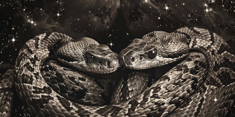 Two Serpents Resting beside Each Other Stock Image - Image of hissing ...
