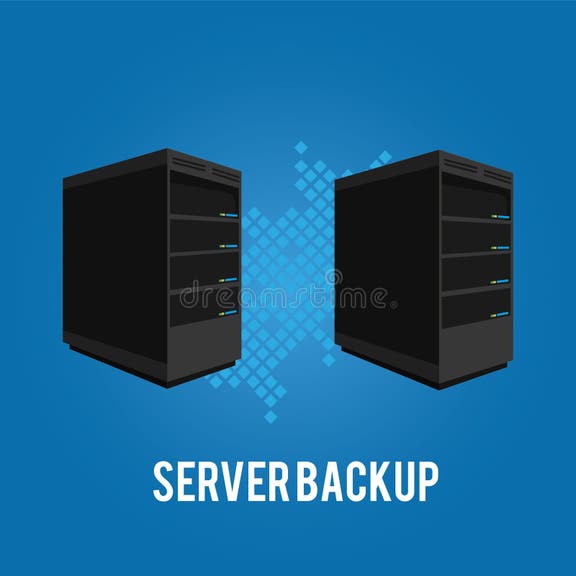 Two Server Backup Redundancy Mirror for Recovery and Performance Stock ...