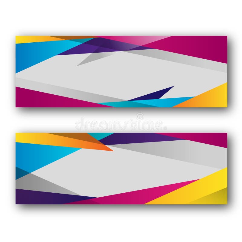 Two Set Banner with Coloful Taper Shape Stock Illustration ...