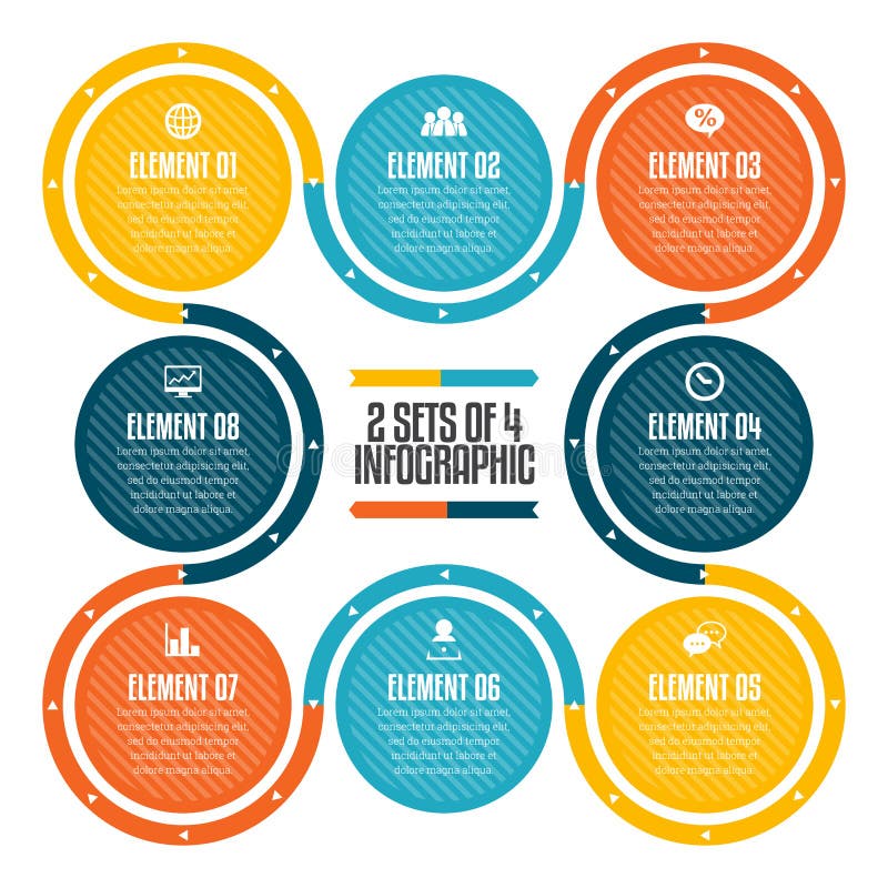 Four Continuous Infographic Elements Stock Vector - Illustration of ...