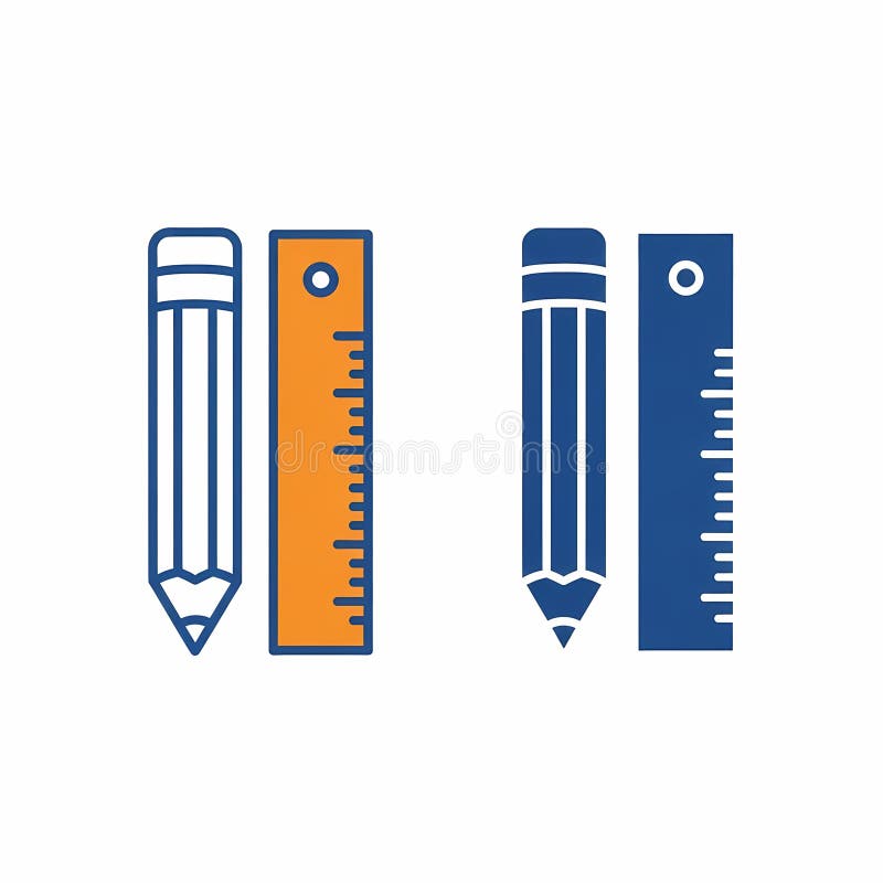 Pencil and Ruler Icons stock illustration. Illustration of graphic ...