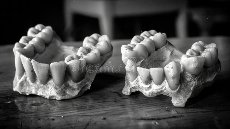 Two sets of teeth stock photo. Image of dentist, braces - 320401886