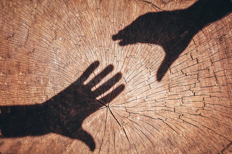 Two Shadow Shaking Hands As a Sign of Love and Friendship Stock Image ...