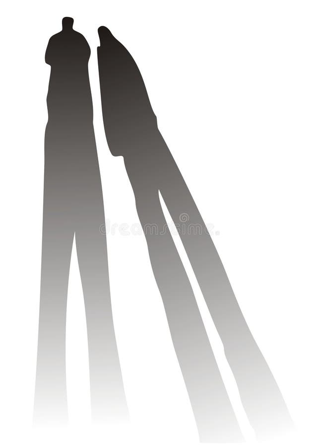 Two shadows stock vector. Illustration of shadows, woman - 1606914