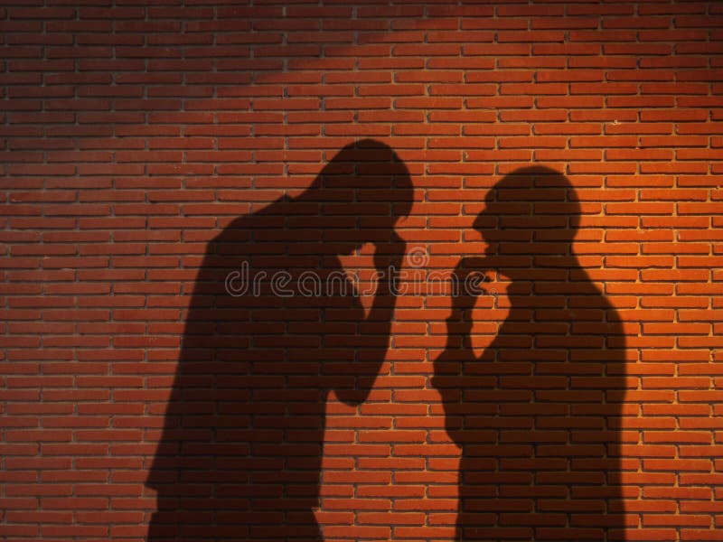 Two shadows chating stock image. Image of concept, mark - 31429439