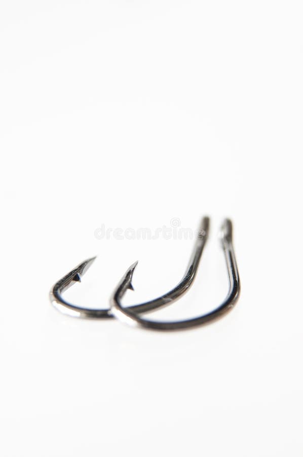 Two Shallow Focus Fish Hooks Stock Photo - Image of isolated, macro ...