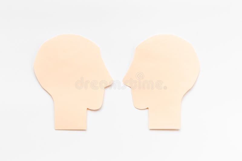 Two Shape of Men Head - Connection and Communication Concept Stock ...