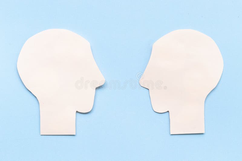 Two Shape of Men Head - Connection and Communication Concept Stock ...