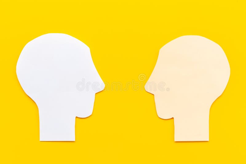 Two Shape of Men Head - Connection and Communication Concept Stock ...