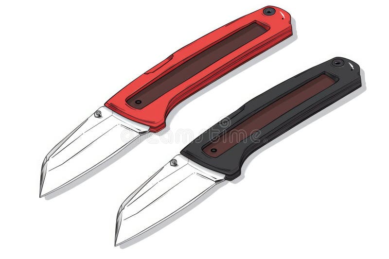 Two Sharp Knives Placed Side by Side on a Surface Stock Image - Image ...