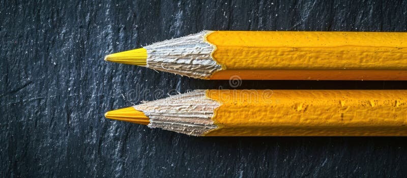 Two Yellow Pencils Side by Side Stock Image - Image of bright, yellow ...