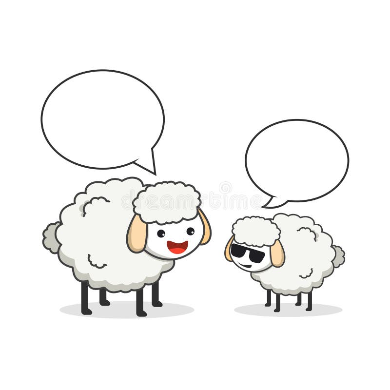 Two Sheep Talking To Each Other Stock Vector - Illustration of funny ...