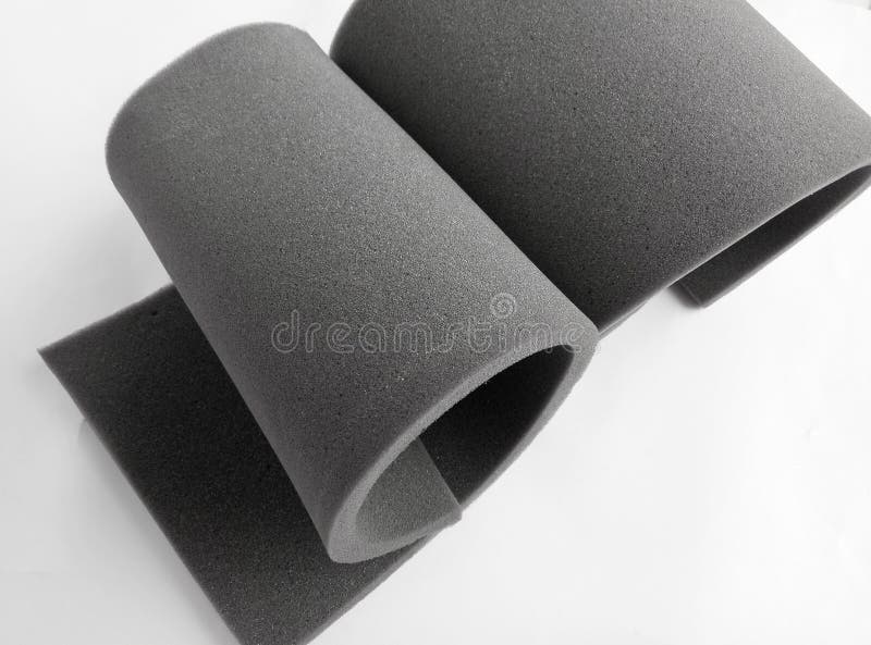 Gray Sponge Foam Texture. Curved Sheet Isolated on White Background ...